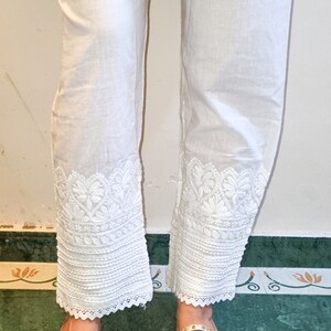 White Cotton Pants Lace Inserts - Etsy