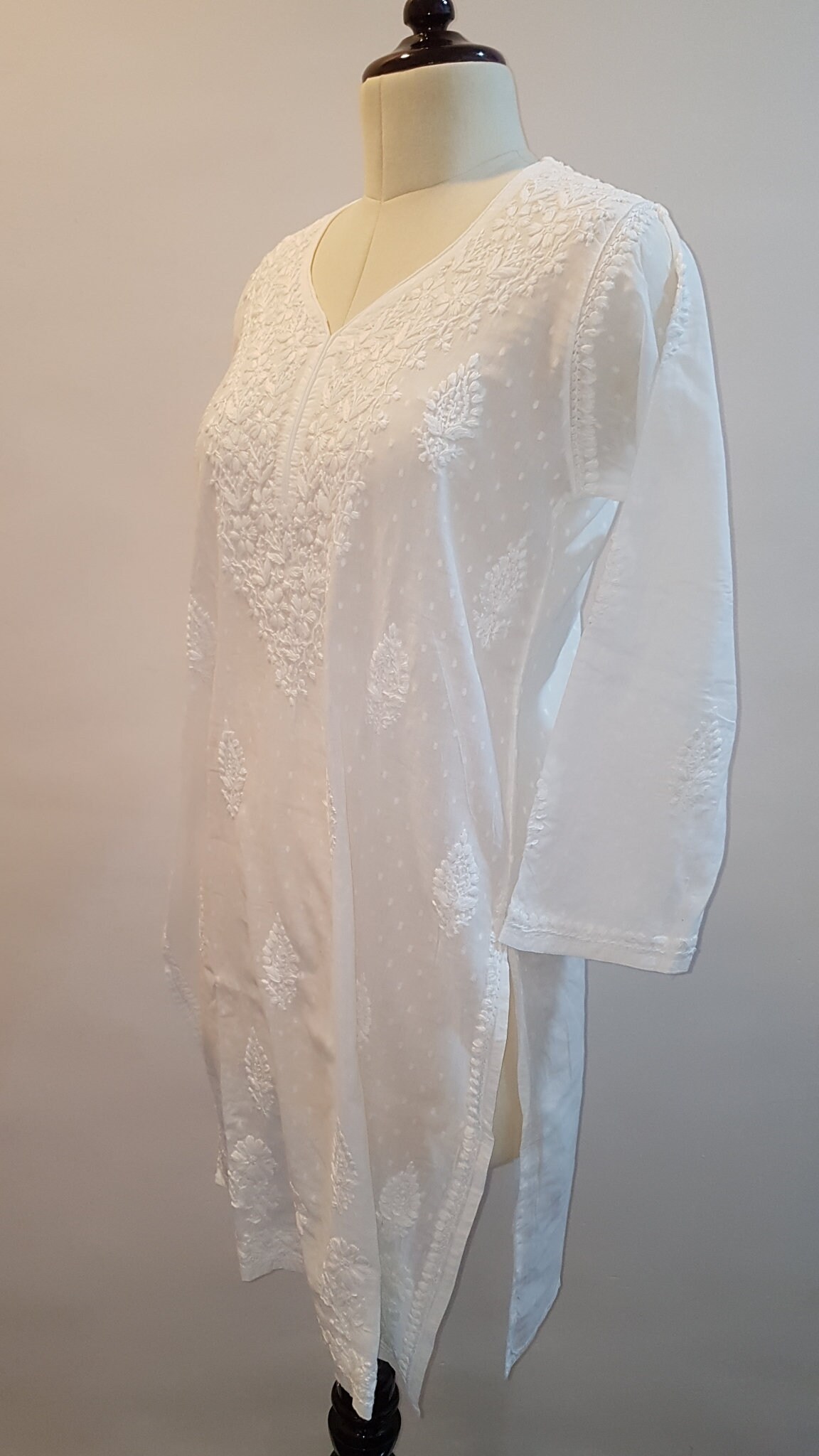 Gulia White Cotton Tunic (fabric Embr.) - Etsy