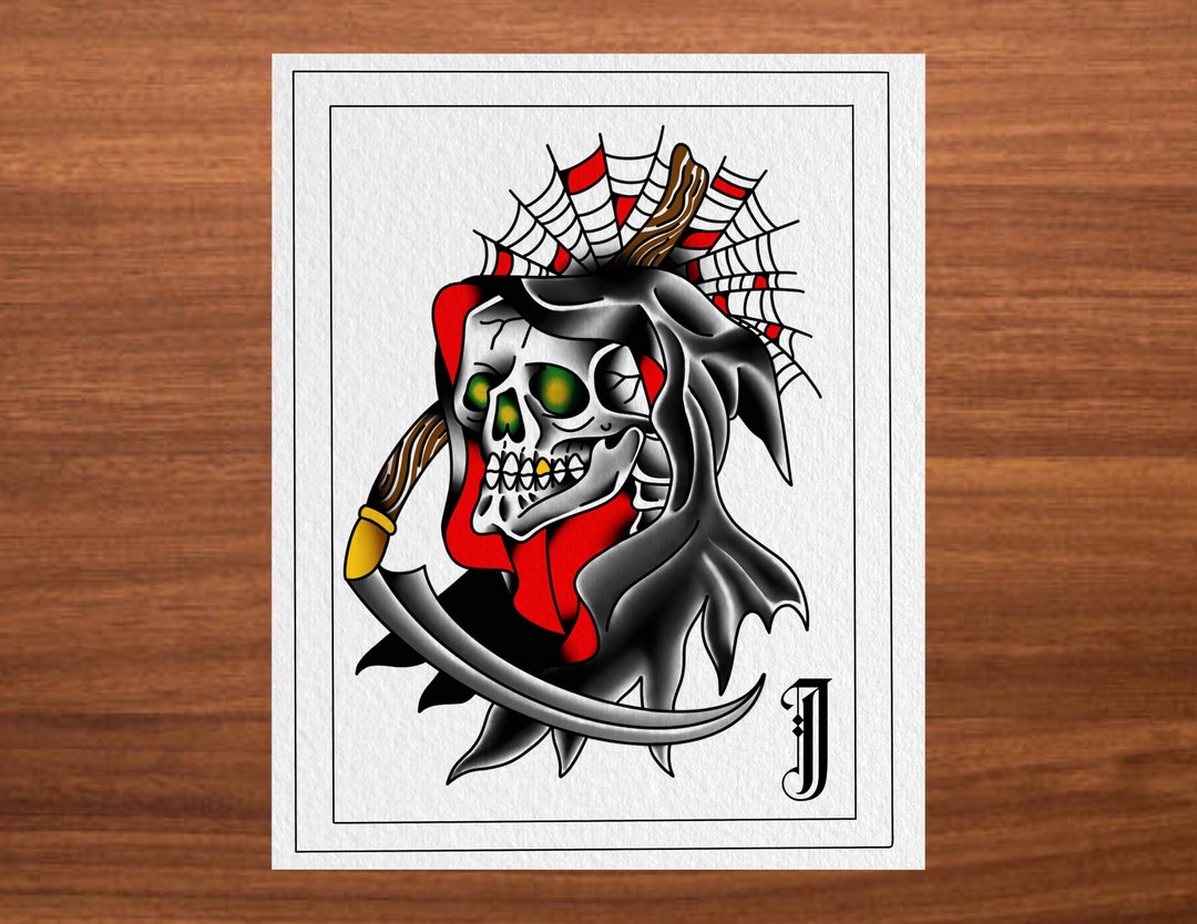 American Traditional Grim Creeper Tattoo Flash - Etsy