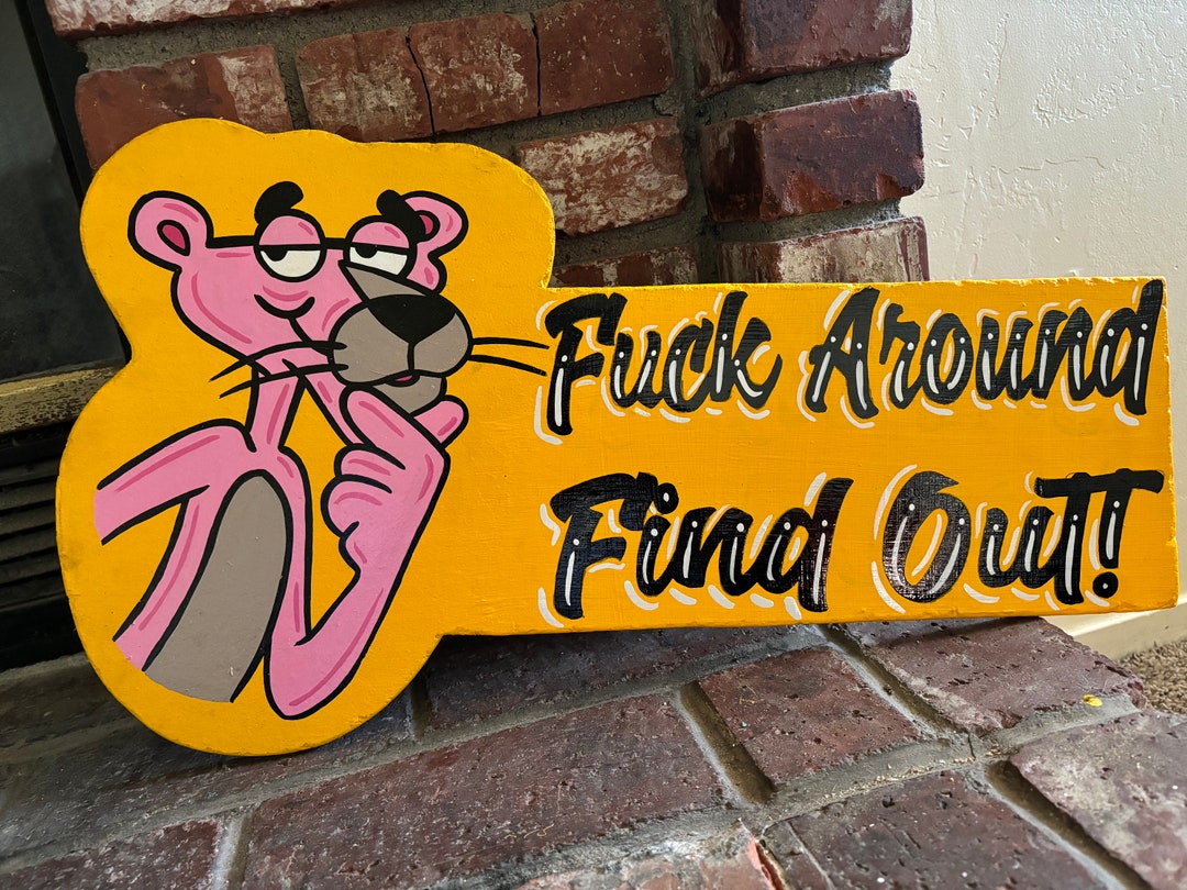 Hand Painted FAFO Pink Panther Sign Tattoo Shop SIGN Traditional Tattoo ...