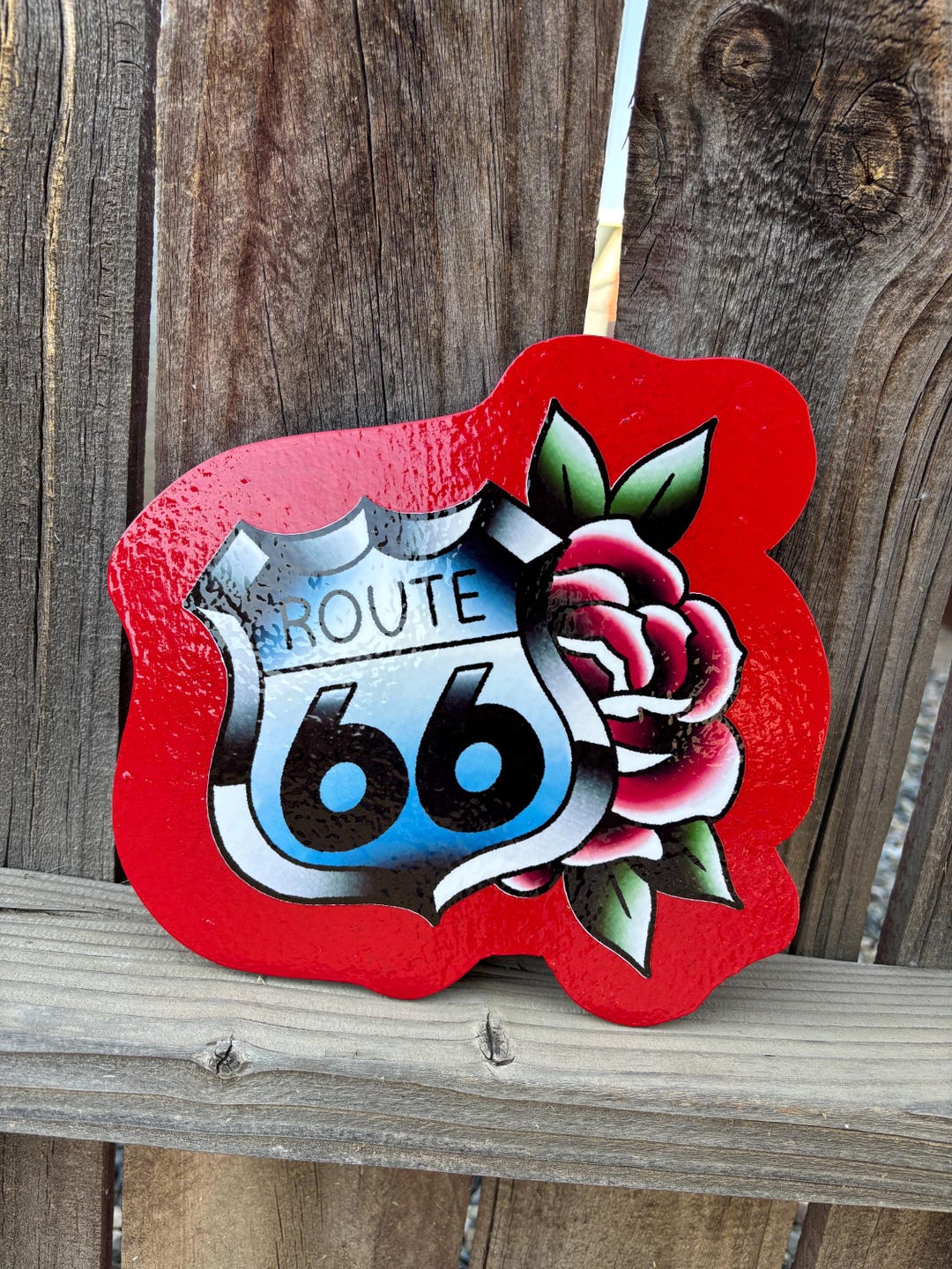 American Traditional Vintage Route 66 Handmade Sign Garage Art Tattoo ...