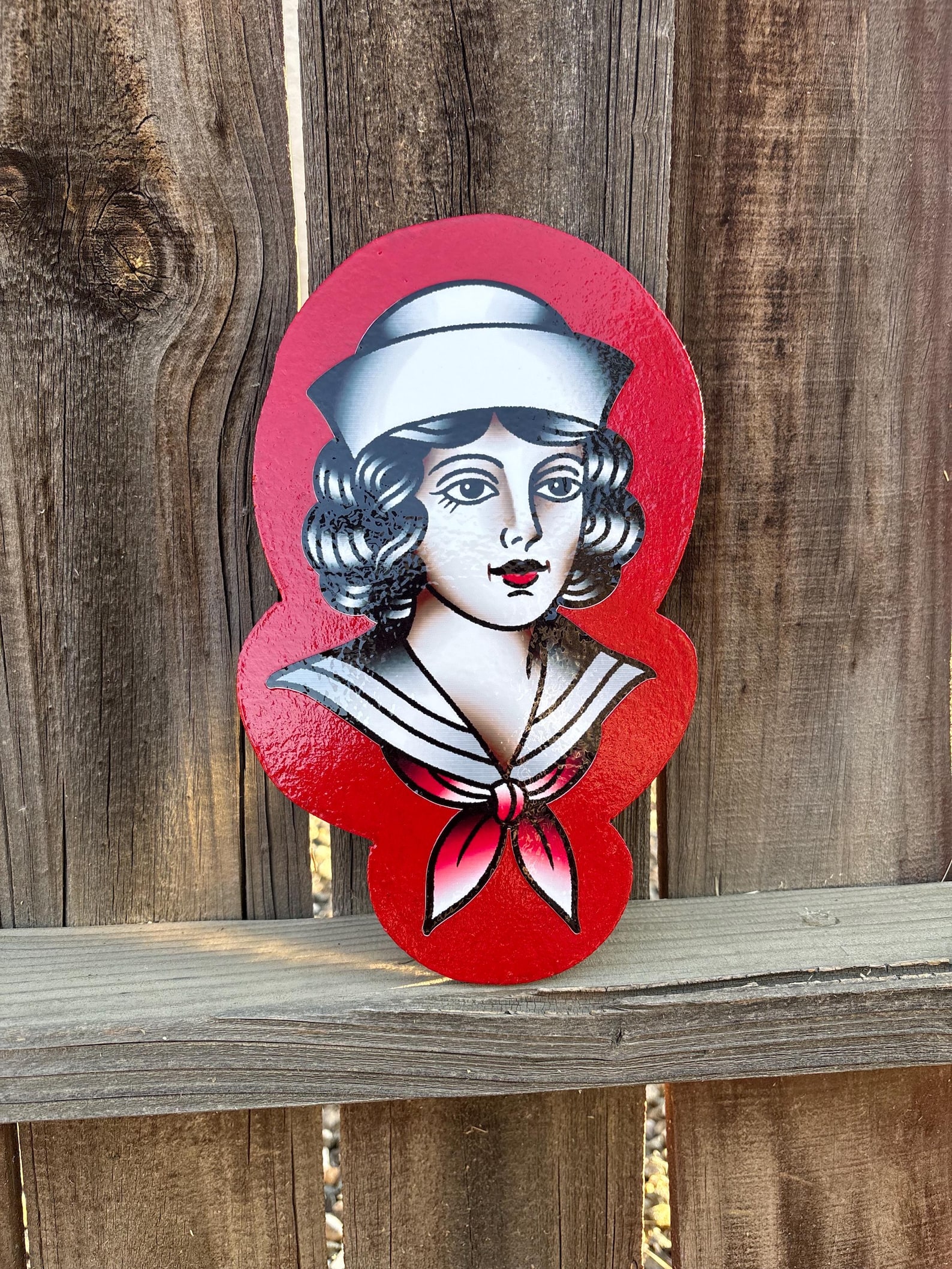 American Traditional USN Sailor Lady Handmade Sign Garage Art Tattoo ...