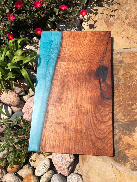 Turquoise Epoxy Resin mesquite serving board Home & Living Dining ...