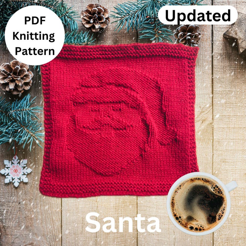 Knitted Santa Cloth Pattern - Etsy