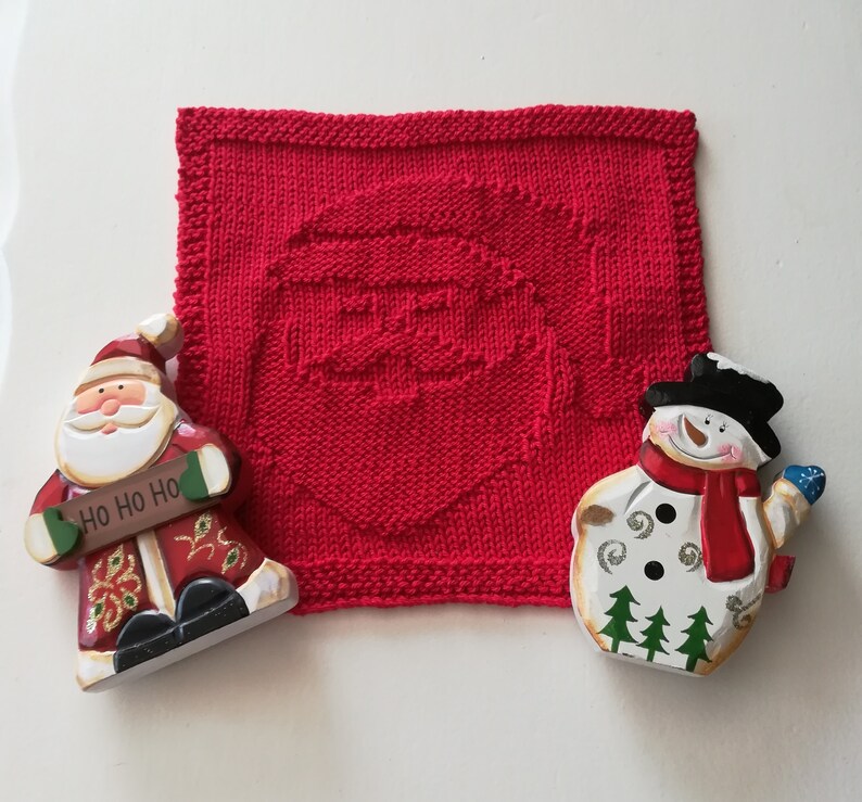 Knitted Santa Dish Cloth Pattern - Etsy