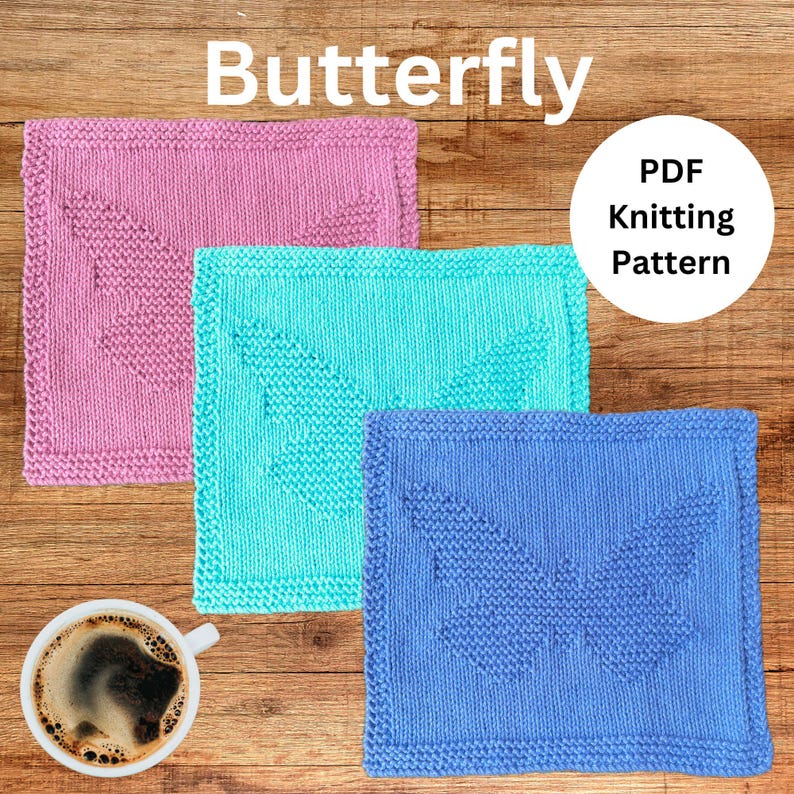 Knitted Butterfly Cloth Pattern - Etsy