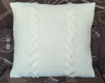 Knitting Pattern, heartstrings Cushion Cover, Cable Pillow Cover ...