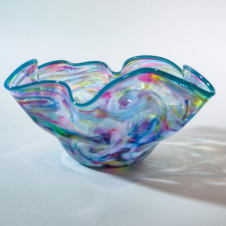 Medium Blown Glass Bowl: Pastel Rainbow Mix - Etsy