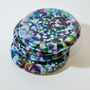 Handmade Glass Coasters: Rainbow Blend - Etsy
