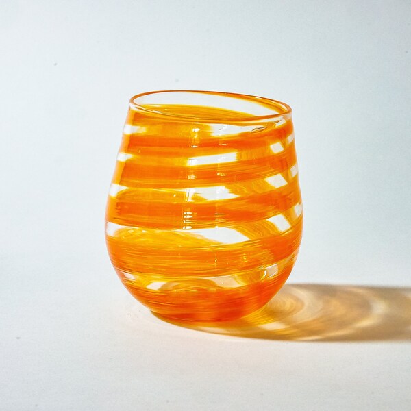 Orange Wine Glass - Etsy