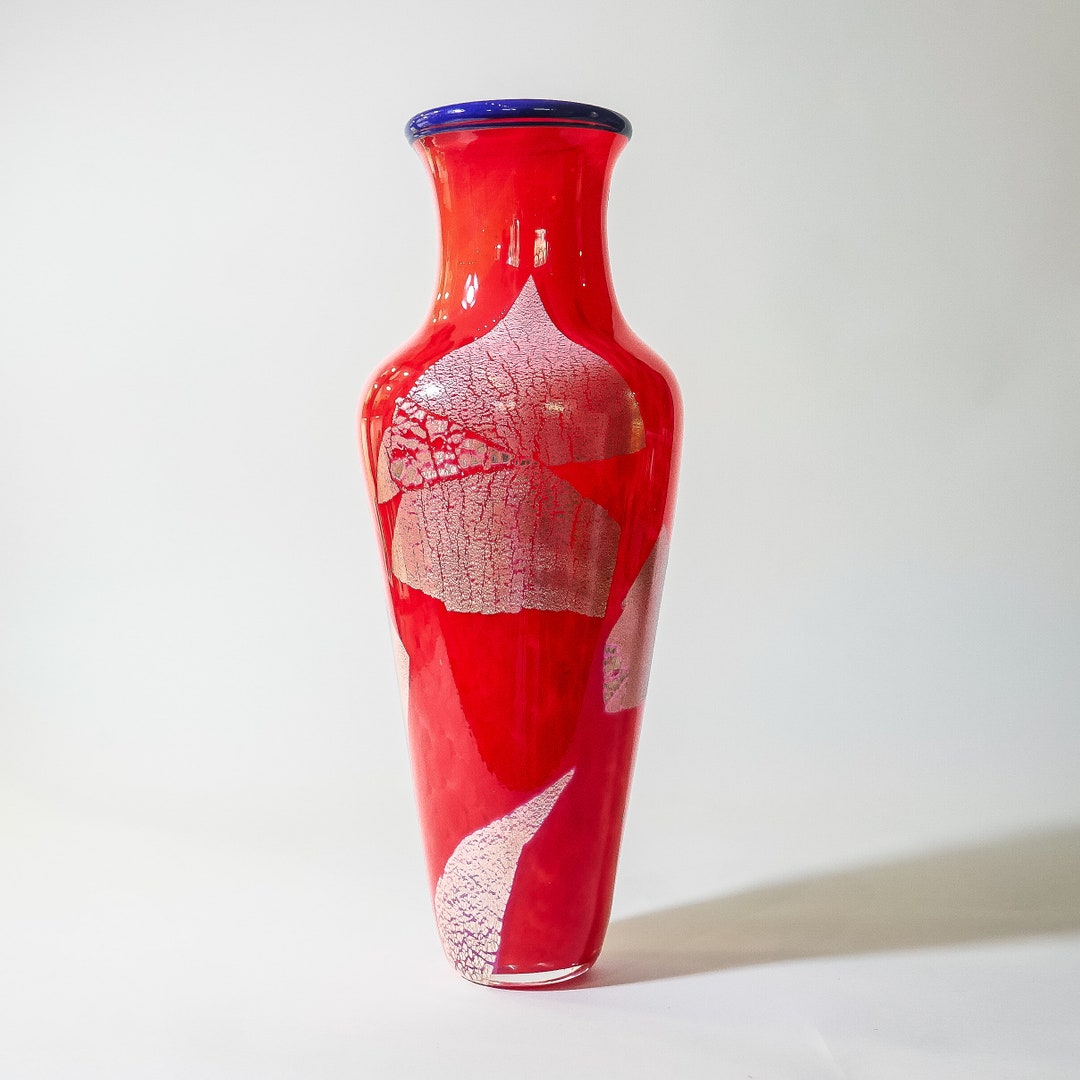 Extra Large Blown Glass Vase: Garnet Red - Etsy