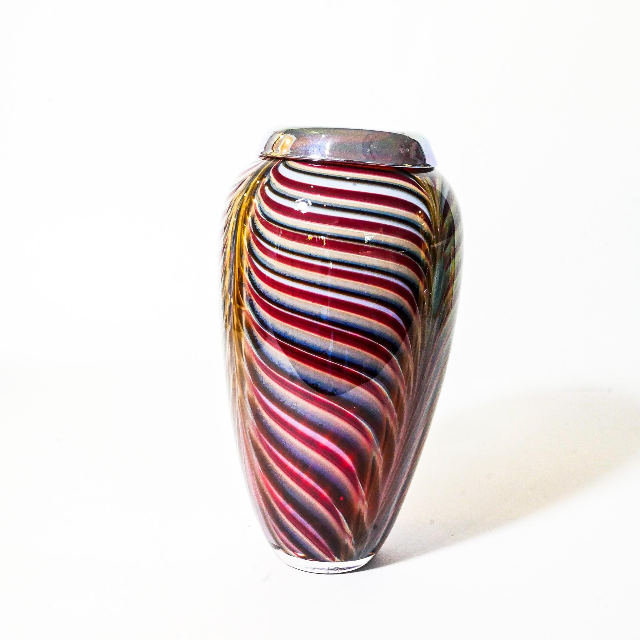 Modern Asian Vase: Red Peacock - Etsy