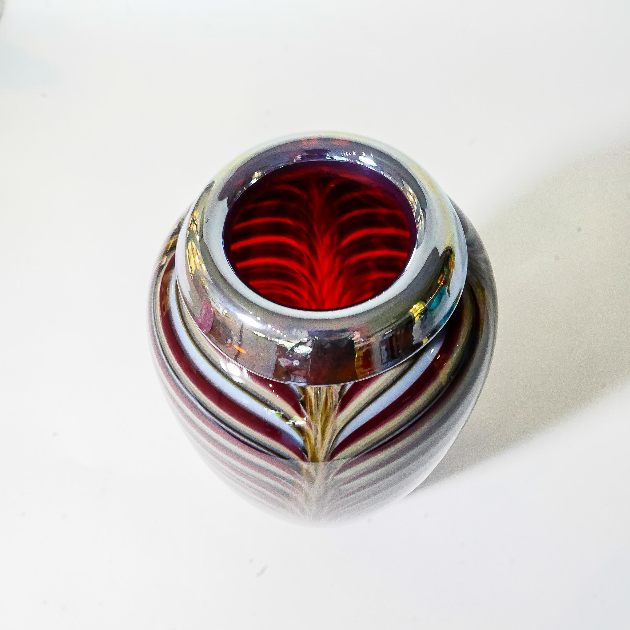 Modern Asian Vase: Red Peacock - Etsy