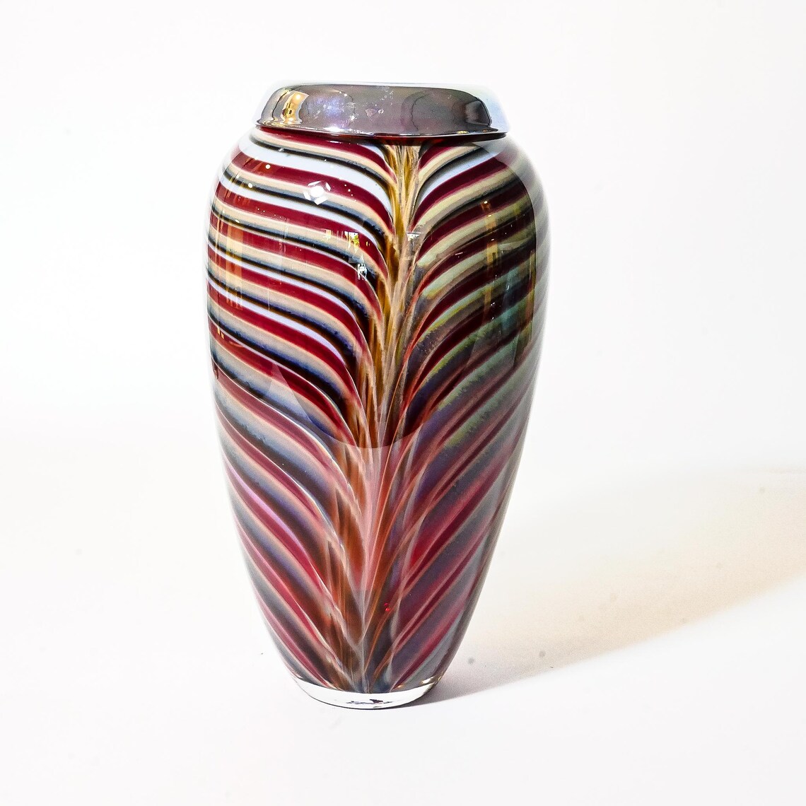 Modern Asian Vase: Red Peacock - Etsy