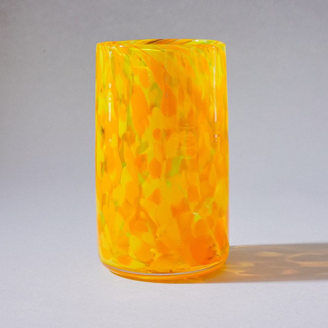 Tall Water Glass: Cheerful Yellow - Etsy