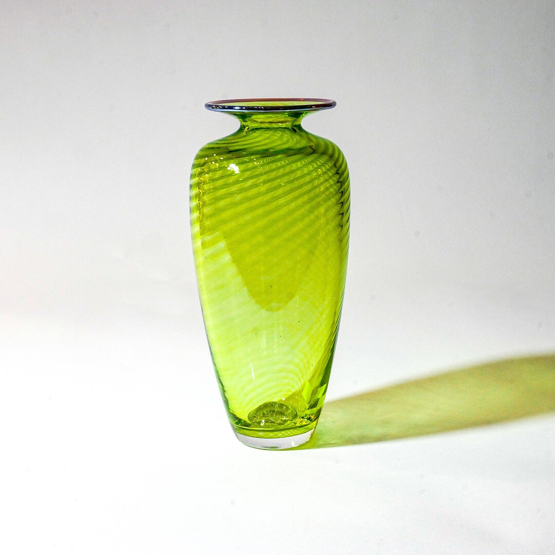Blown Glass Shoulder Vase: "lime Green" - Etsy