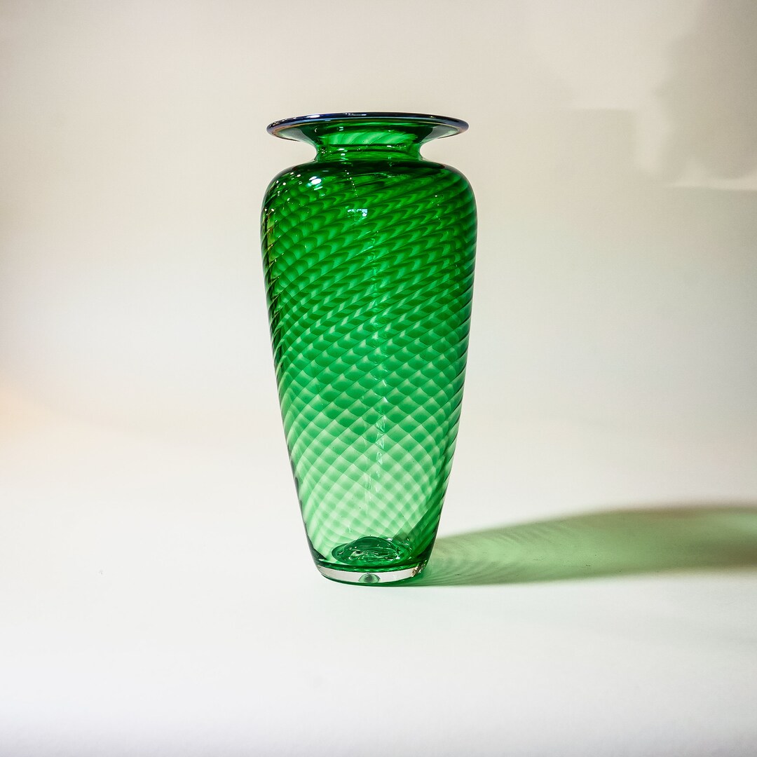Blown Glass Shoulder Vase: Emerald Green - Etsy
