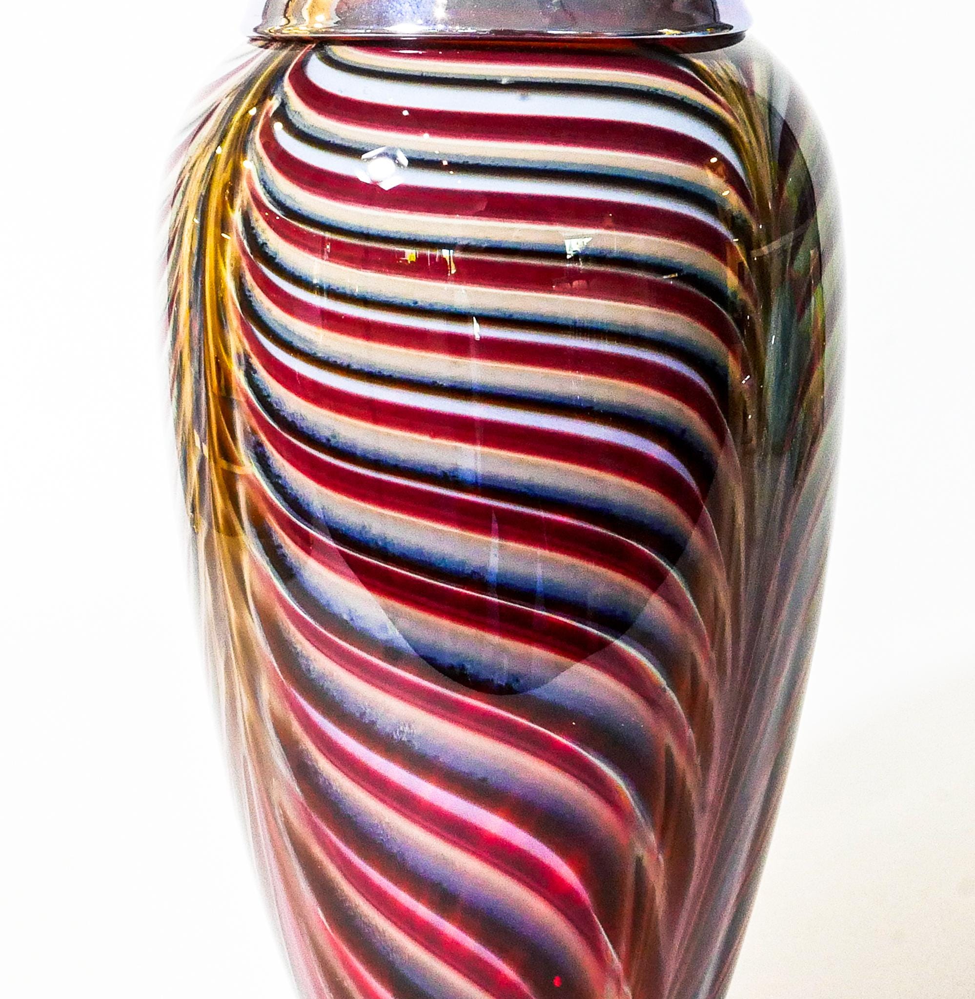Modern Asian Vase: Red Peacock - Etsy