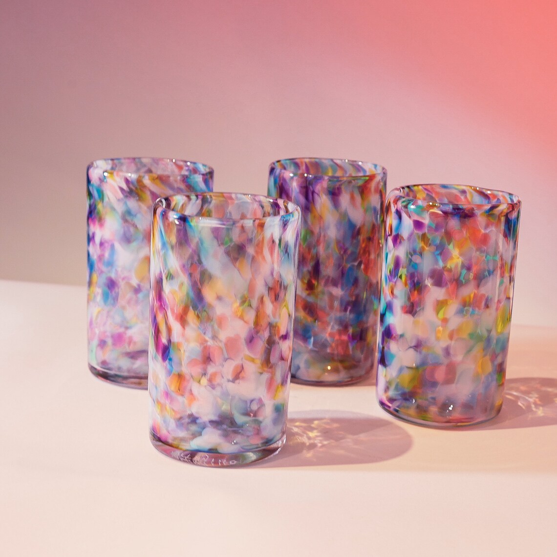 Tall Water Glass Sets: Confetti - Etsy