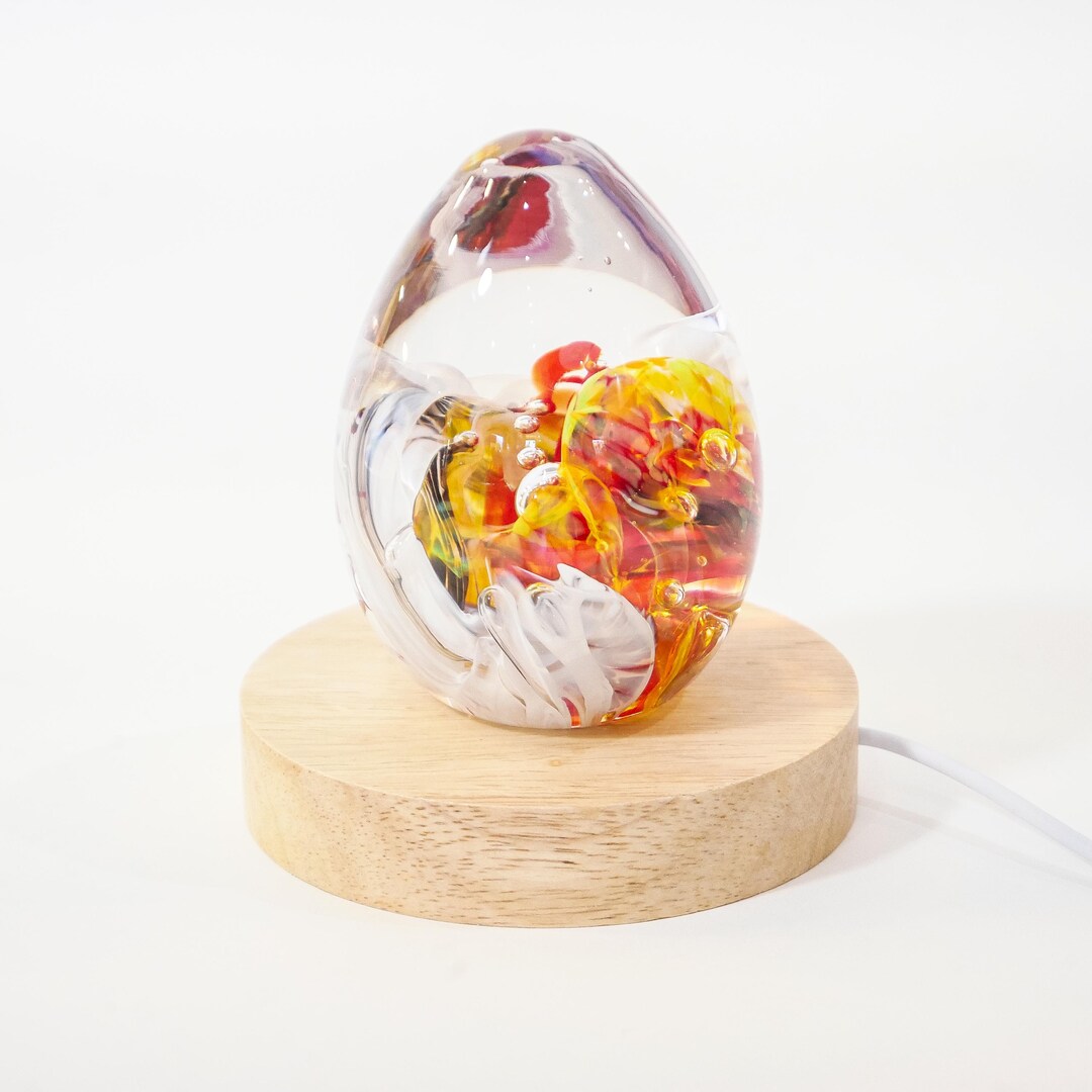 Glass Paperweight Egg-shaped Nightlight/ Accent Light: Orange, White ...