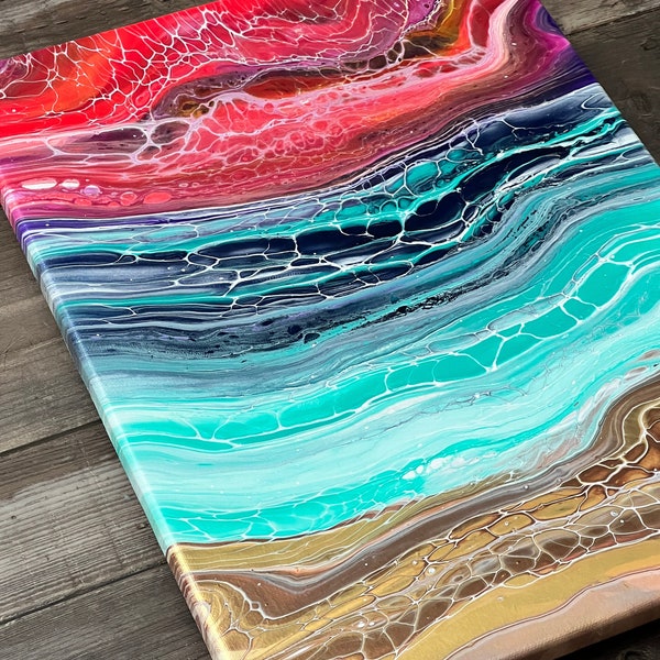 Large Acrylic Pour Art - Etsy