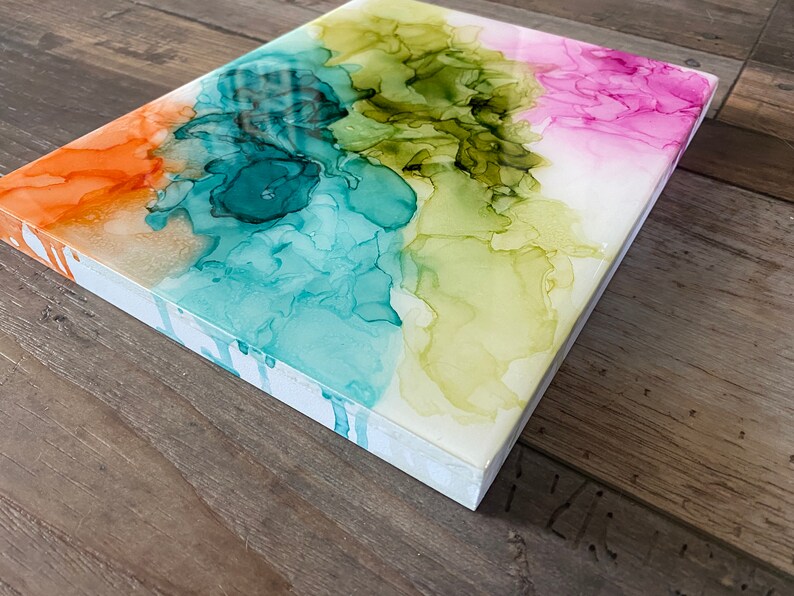 Alcohol Ink Painting on Wood Modern Fluid Art for Your Home Decor ...