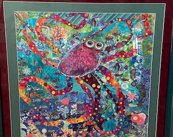 Fabric Collage Art - Etsy