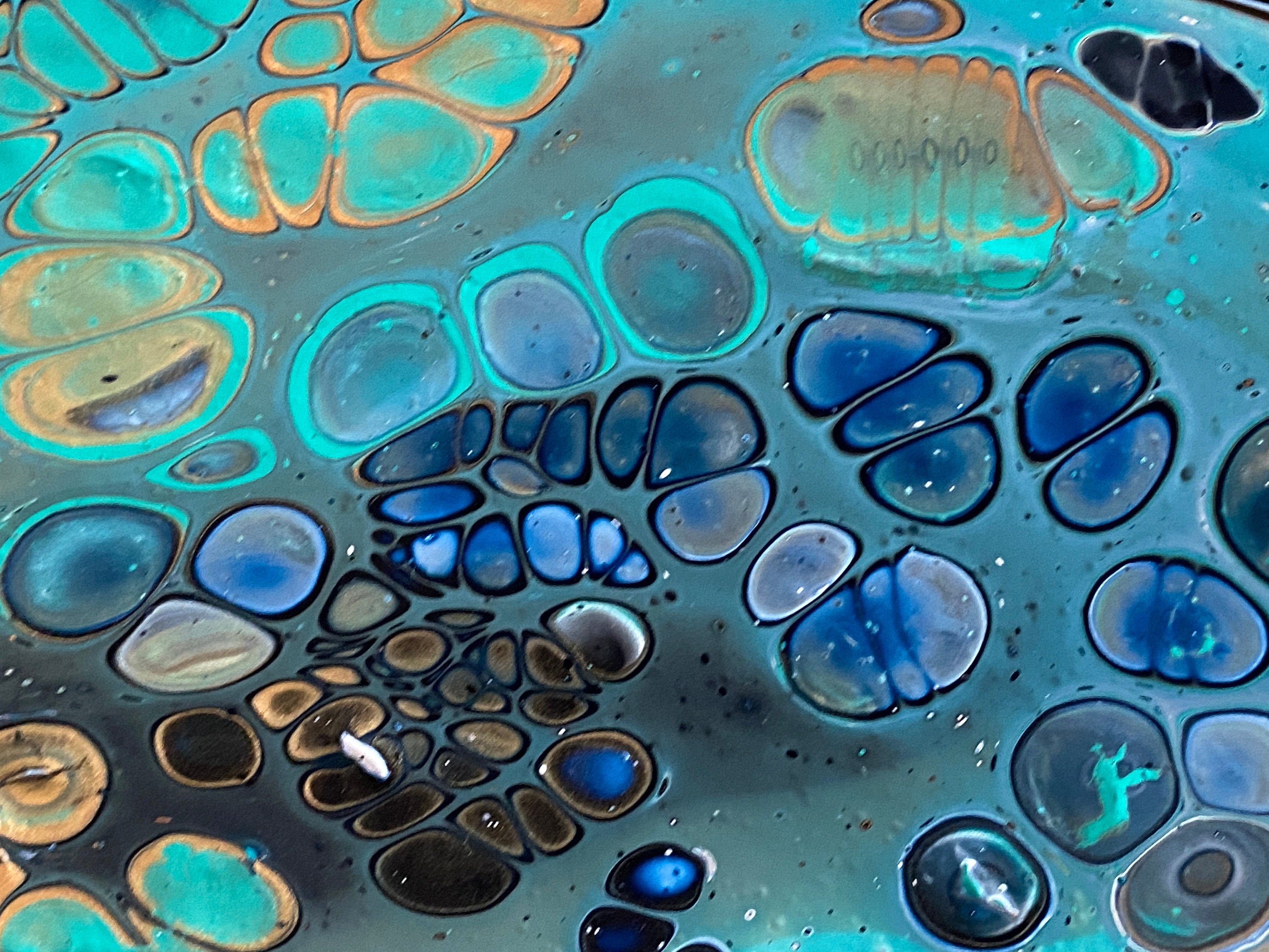 Acrylic Pour Painting on Canvas Original | Abstract Art Blue | Fluid ...