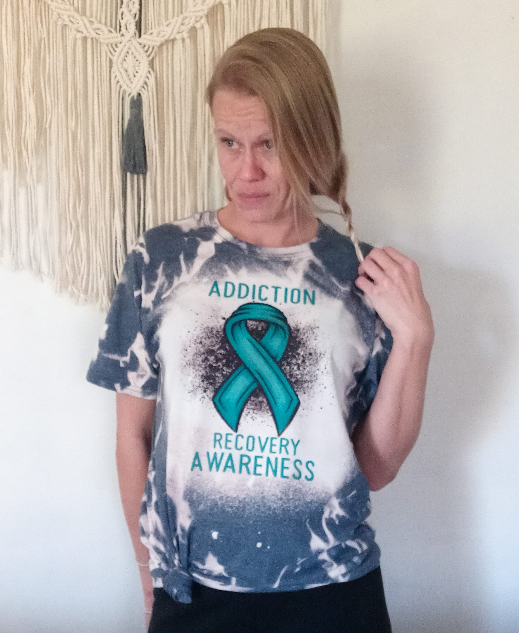 Addiction Recovery Awareness Bleached Tee Bleached Long - Etsy