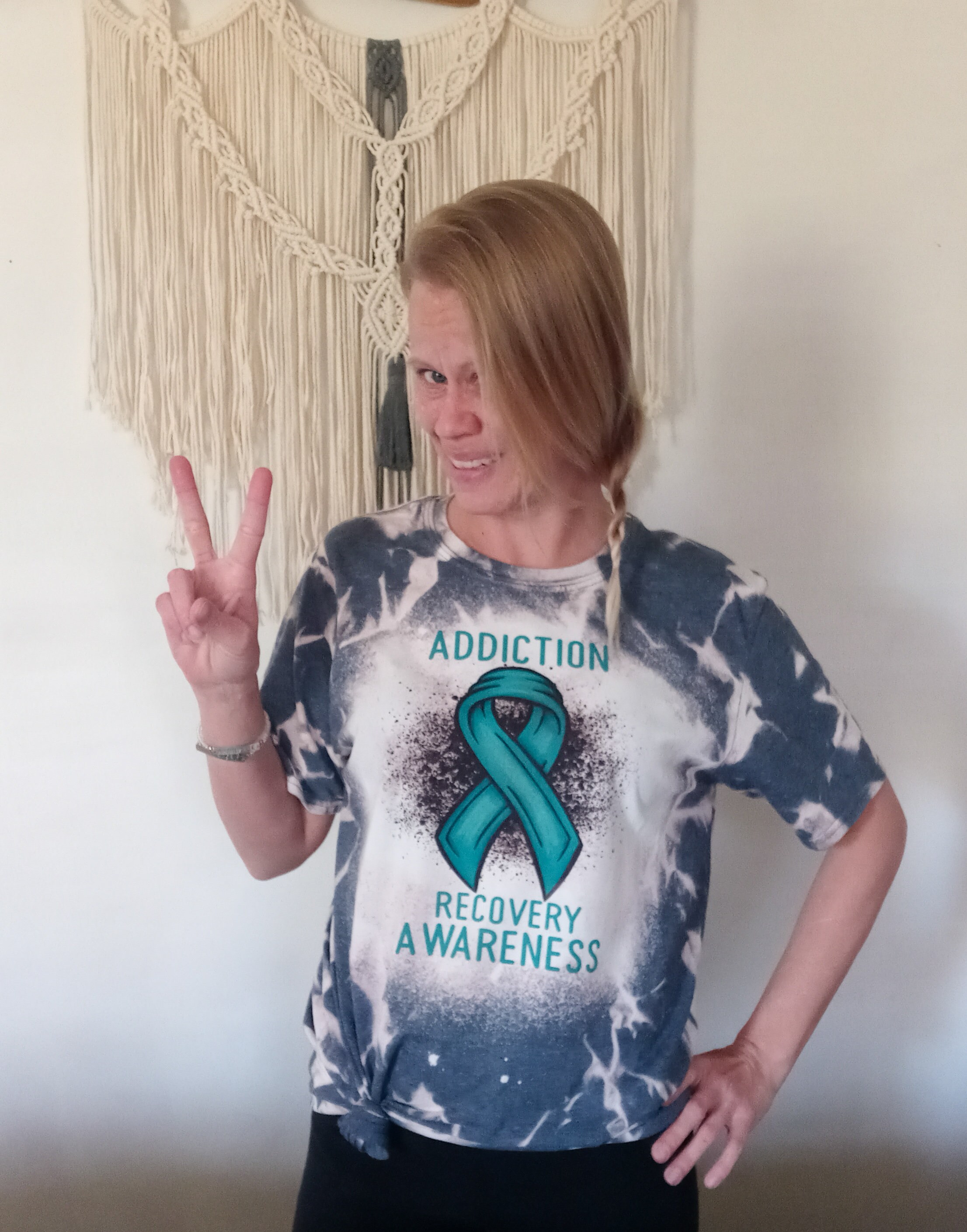 Addiction Recovery Awareness Bleached Tee Bleached Long - Etsy