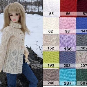 Bjd Clothing Women Beige Wool Cardigan With Aranas for Msd - Etsy
