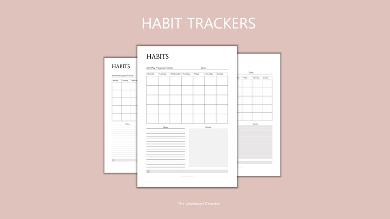 PRINTABLE MONTHLY HABIT Tracker Pdf - No Spend Tracker, Undated Digital ...