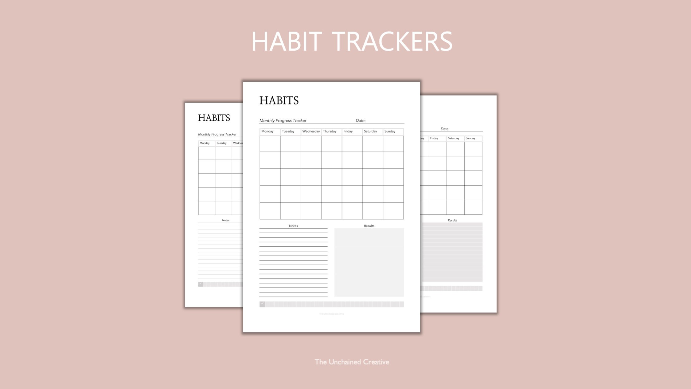 PRINTABLE MONTHLY HABIT Tracker Pdf - No Spend Tracker, Undated Digital ...