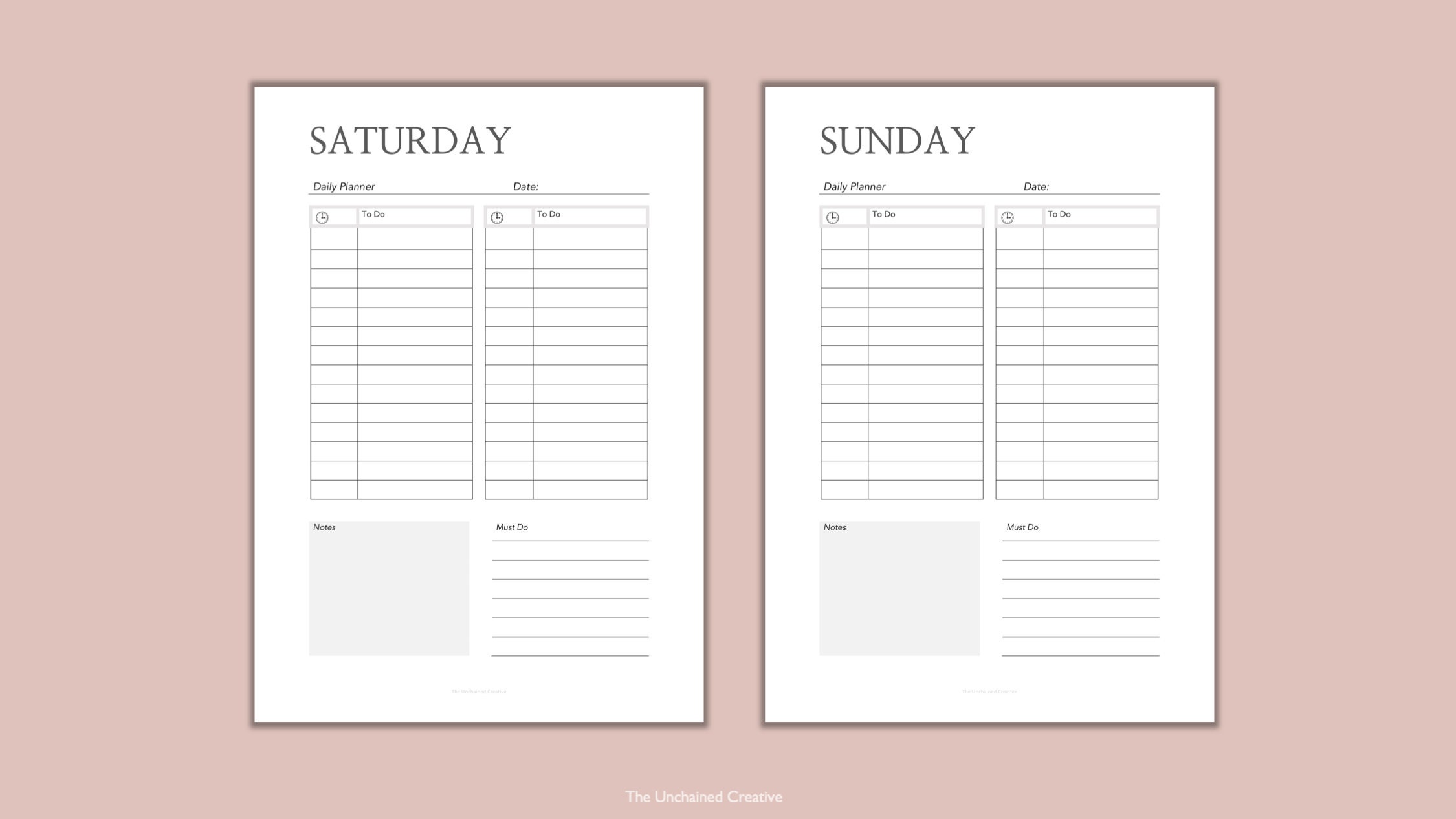 UNDATED DAILY Planner Template Pack Daily Goals Planner Downloadable ...