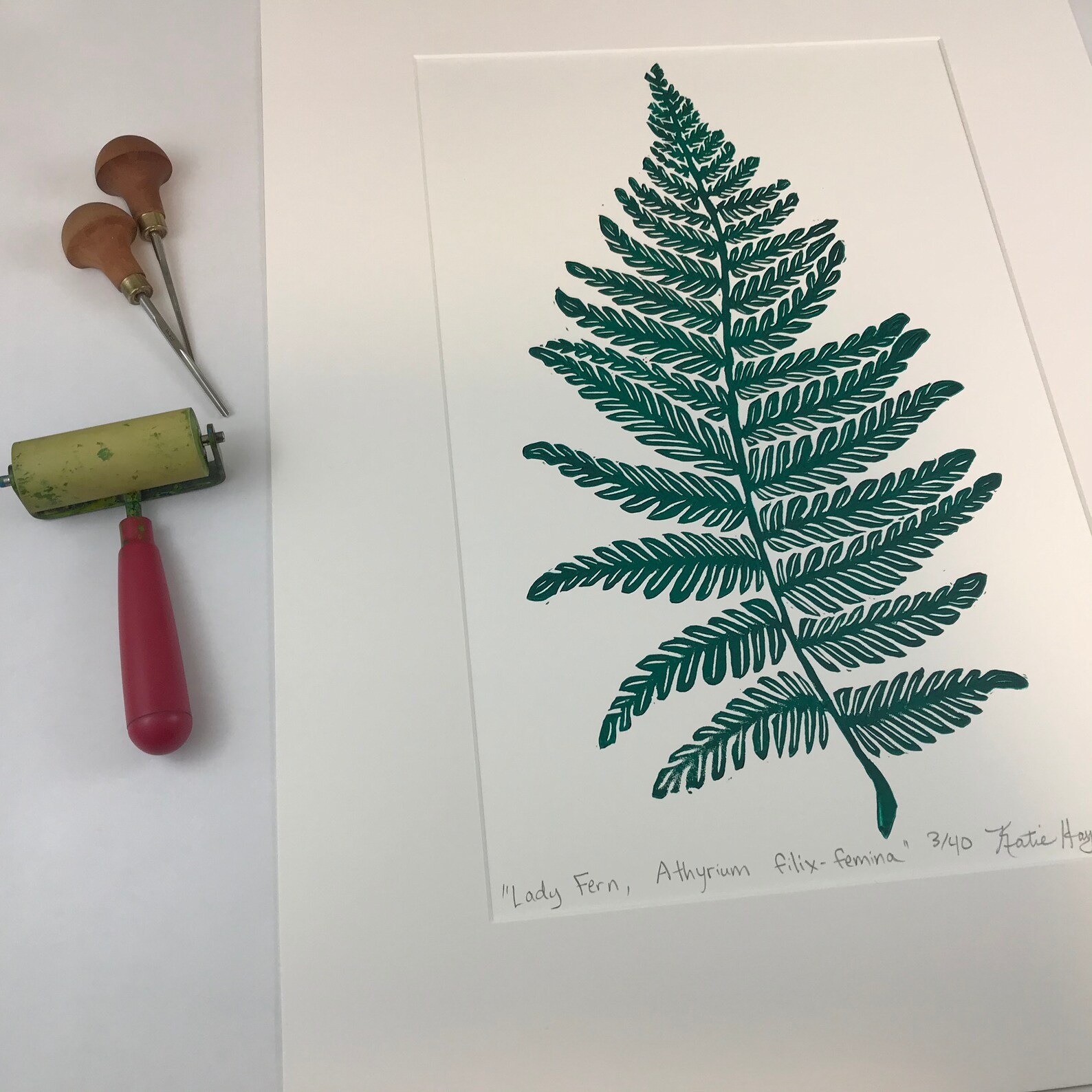 Lady Fern Original Block Print Limited Edition With 18x24 - Etsy