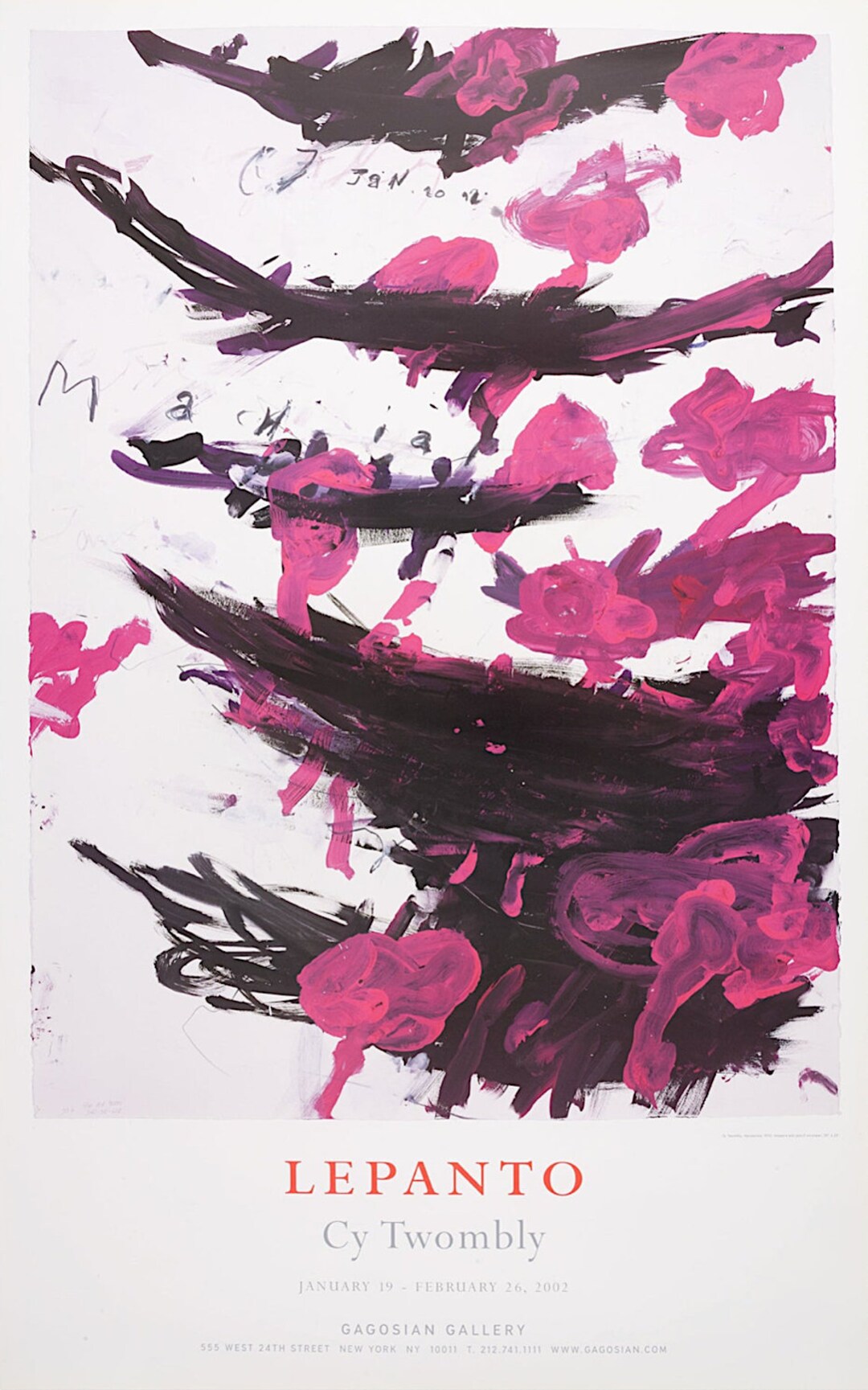 CY TWOMBLY - 'lepanto' - Large Original Exhibition Poster - C2002 ...