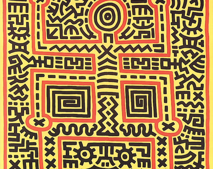 KEITH HARING Large Vintage Offset Lithograph C1992 Rare limited Edition ...