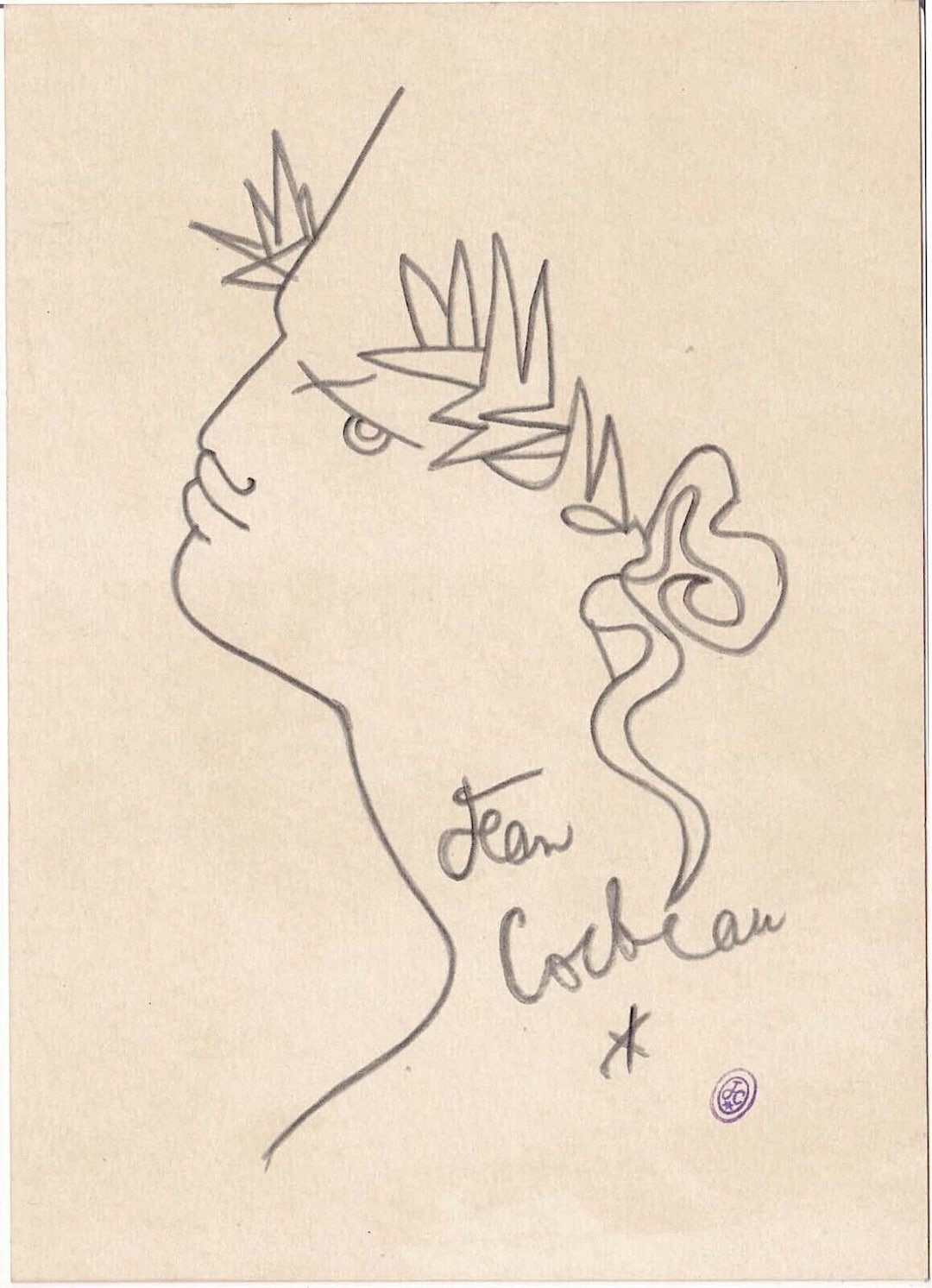 JEAN COCTEAU - 'orpheus' - Signed Original Drawing - C1950s (with ...