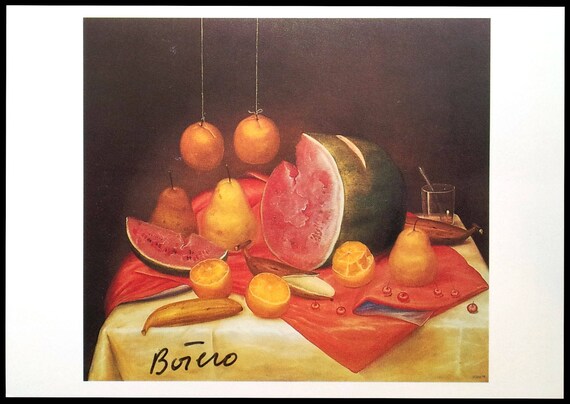 FERNANDO BOTERO 'still Life With Watermelons' Hand | Etsy