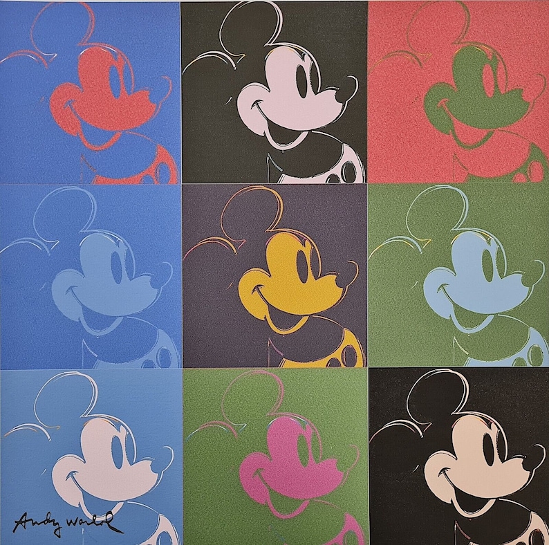 ANDY WARHOL 'mickey Mouse multiple' Hand - Etsy