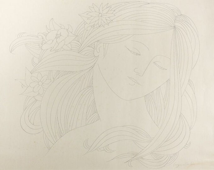 EUGENE KARLIN - Very Large Signed Original Graphite Drawing - C1960s ...