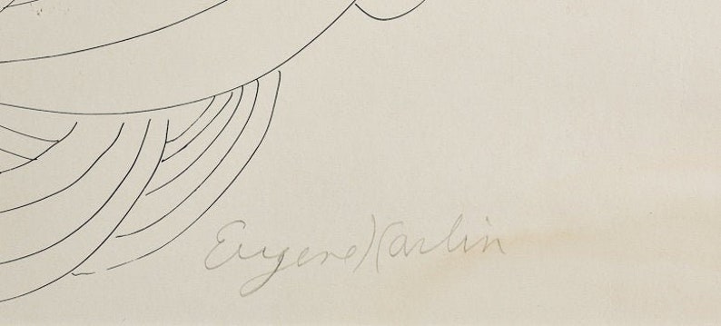 EUGENE KARLIN - Very Large Signed Original Graphite Drawing - C1960s ...