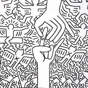 KEITH HARING - 'heaven and Hell' - Original Exhibition Poster - C2001 ...