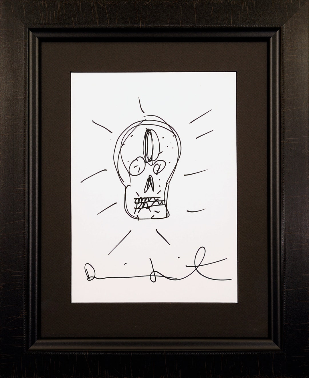 DAMIEN HIRST - dibujo original de calavera firmado sobre papel - dibujo ...