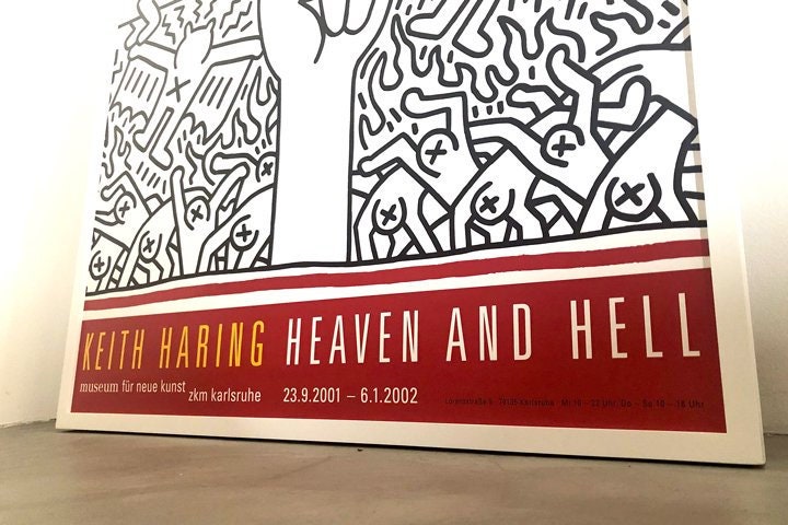 KEITH HARING - 'heaven and Hell' - Original Exhibition Poster - C2001 ...