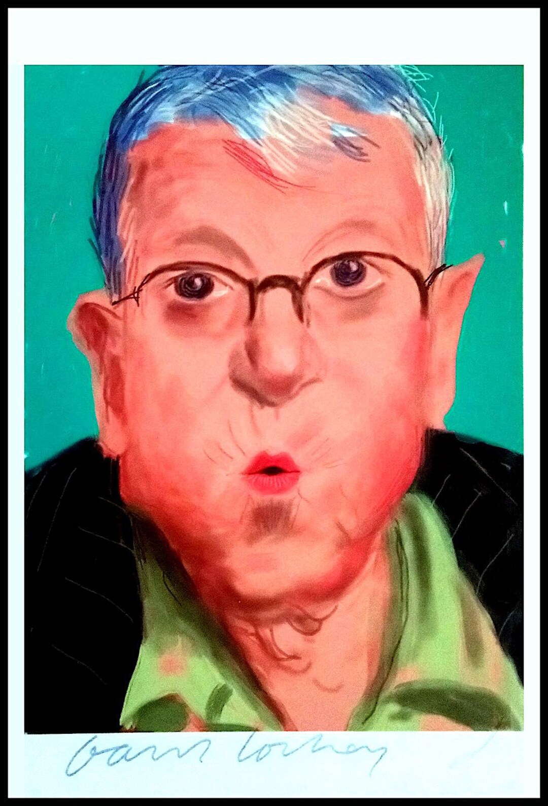 DAVID HOCKNEY - 'self Portrait' - Hand Signed Exhibition Card Print ...