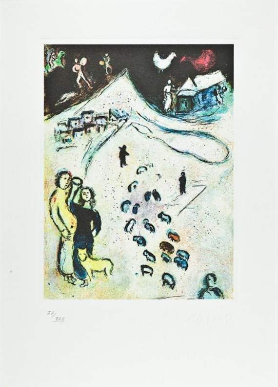 MARC CHAGALL - 'Winter' - hand numbered limited editi… - Gem