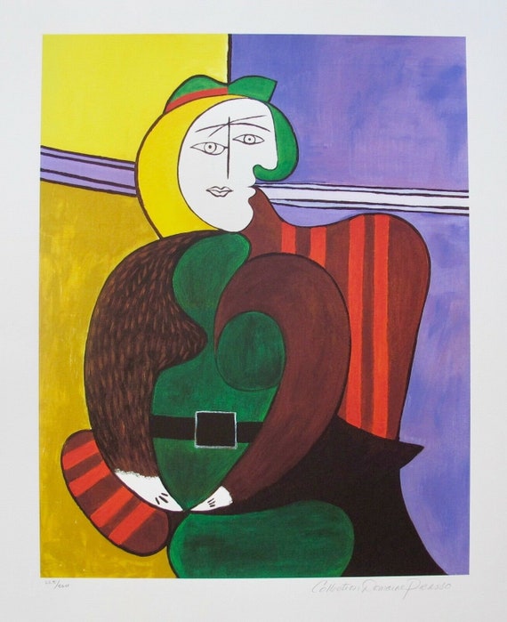 PABLO PICASSO 'red Armchair' Official Picasso - Etsy