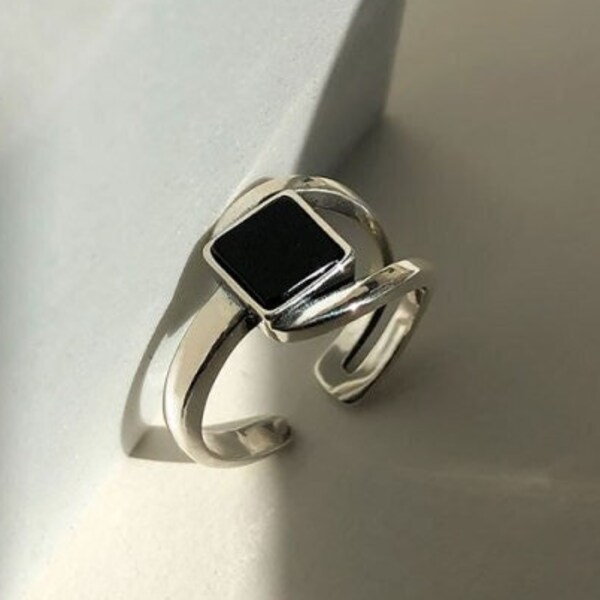 Square Stone Ring - Etsy