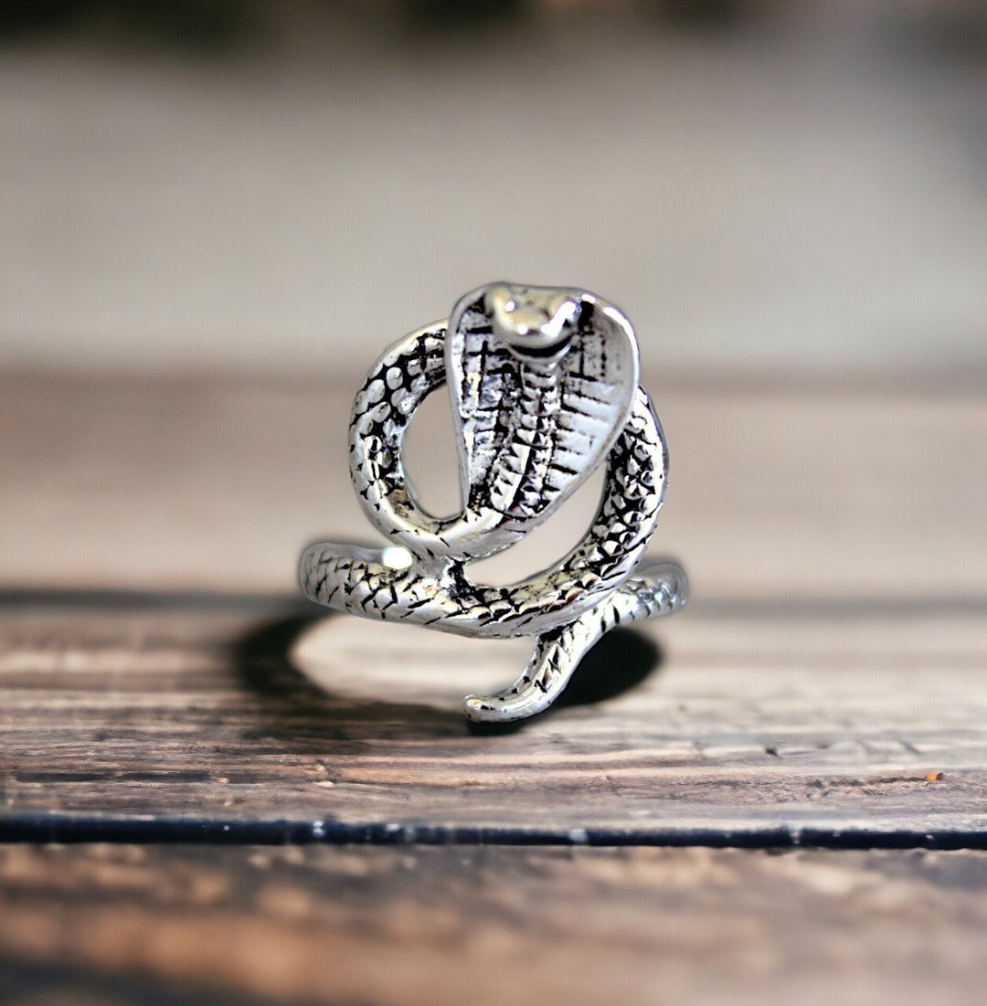 Cobra Snake Silver Ring, Women's Snake Ring, Wide Band Silver Snake ...